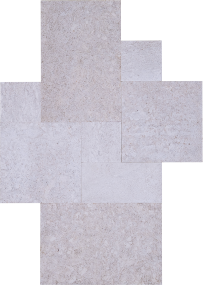 French Pattern Caribbean Shell Stone Tumbled Pavers - Marble Expo