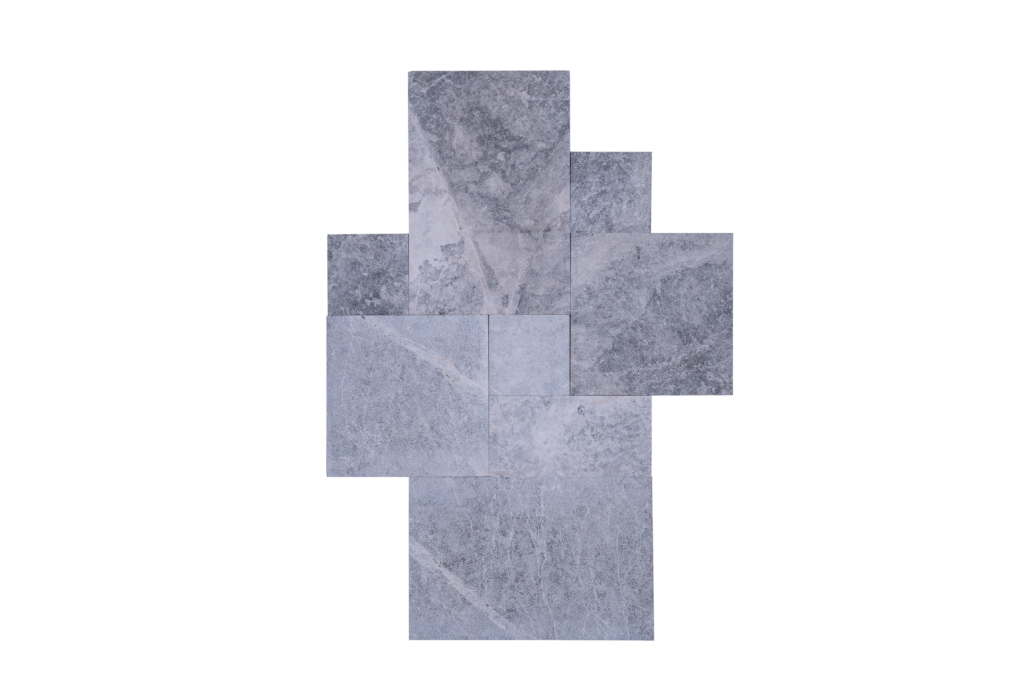 French Pattern Pacific Gray Leathered Marble Pavers - Marble Expo
