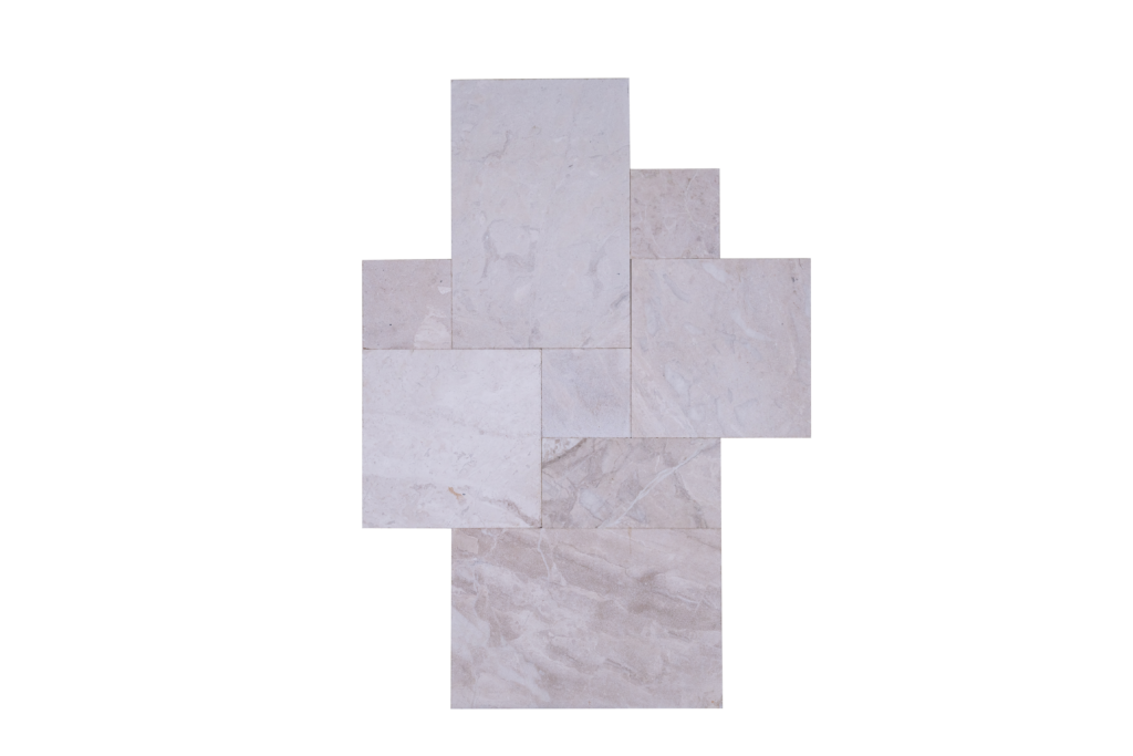 French Pattern Queen Beige Leathered Marble Pavers - Marble Expo