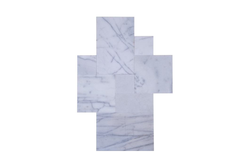 French Pattern Fantasy White Tumbled Marble Pavers - Marble Expo